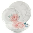Martha Stewart Fine Ceramic Floral Dinnerware Set, White - Walmart.com
