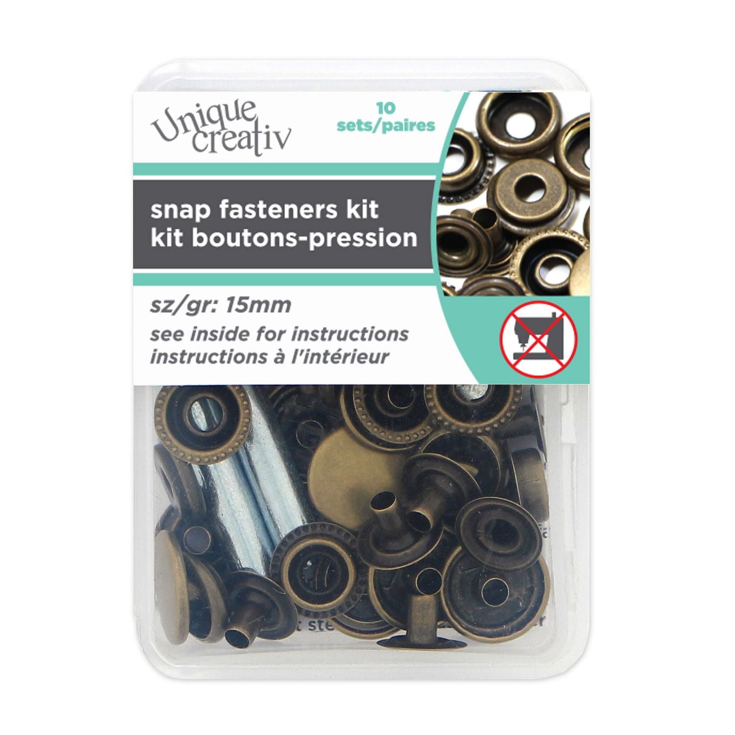 Click here for Unique Creativ Gold Snap Fastener Kit  15 Mm 15mm prices