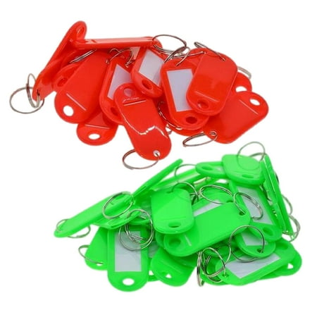 100pcs Plastic Key Tags Writable Blank Paper Tags Reusable Id ...