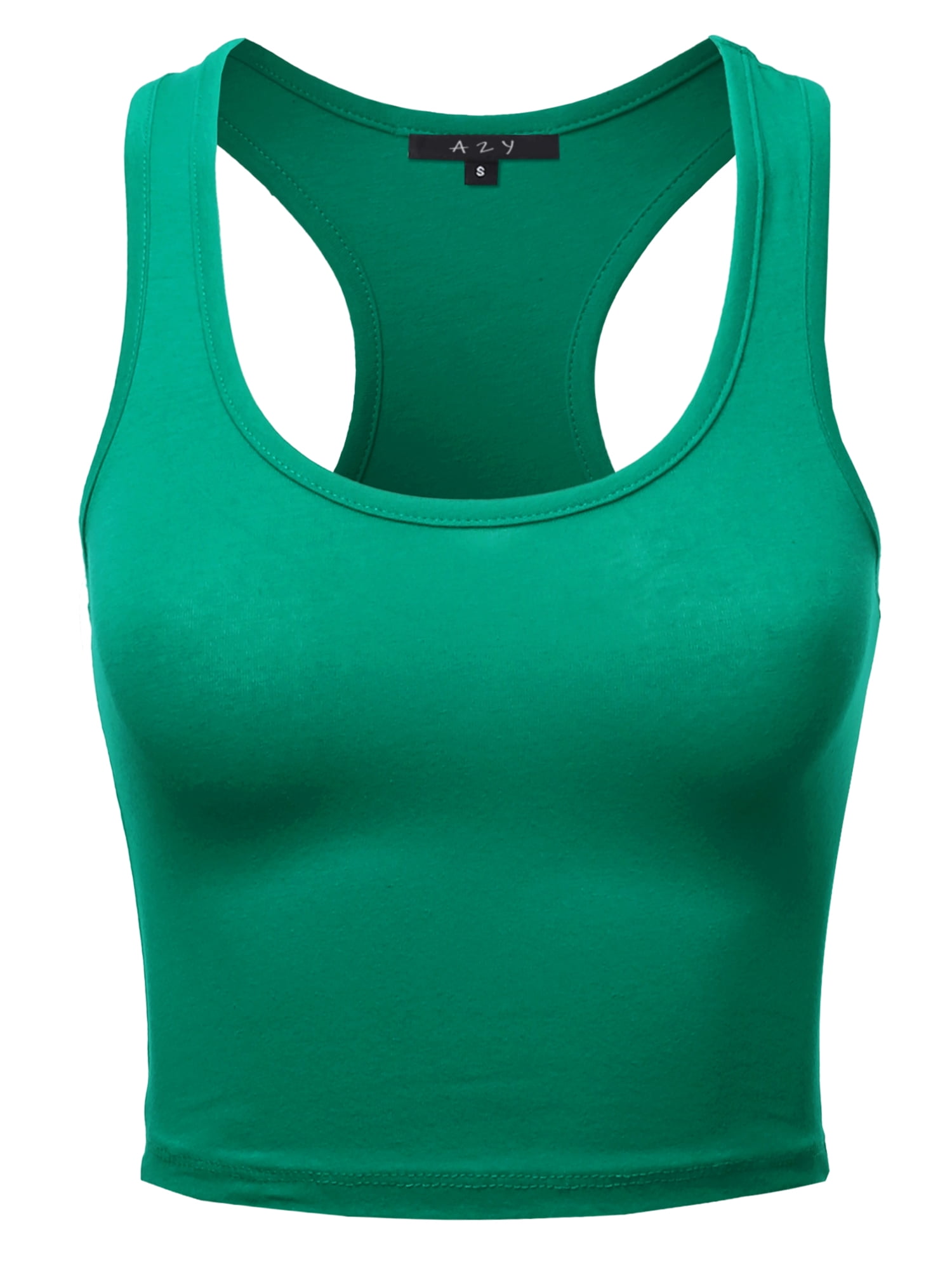 A2y A2y Womens Basic Cotton Casual Scoop Neck Sleeveless Cropped