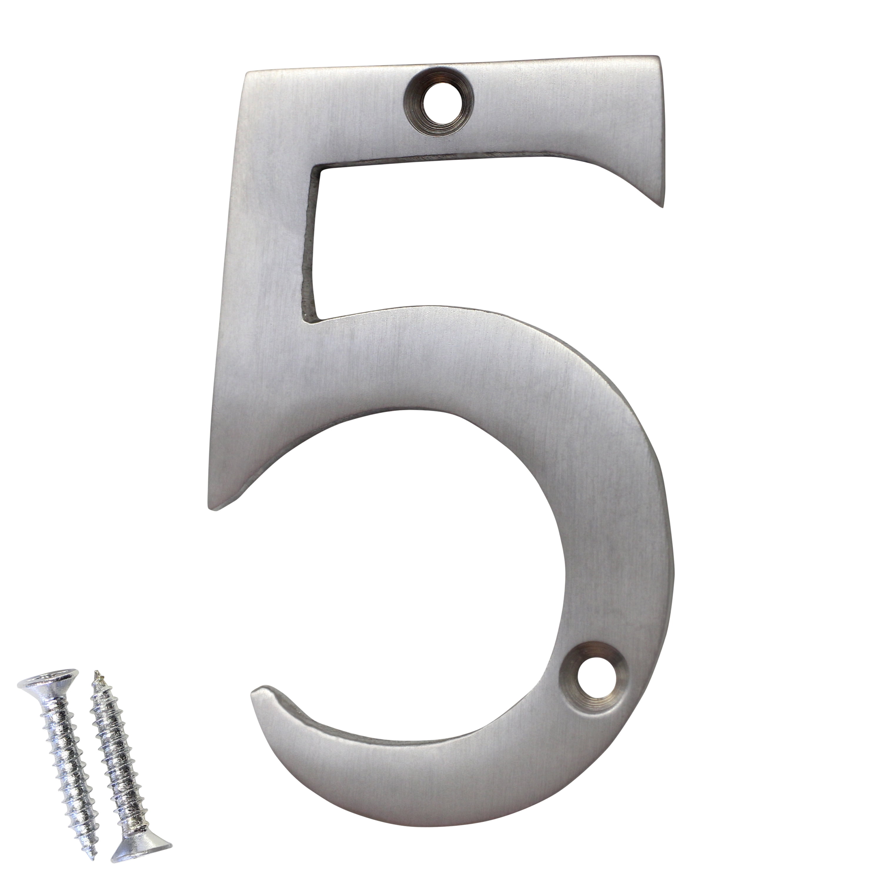 RCH Hardware NO-BR2270-75 Brass House Number, 3 Inch, Satin Chrome ...