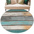 Coastal Style 8' Round Rug for Open Concept Living Room Seating Zone ...