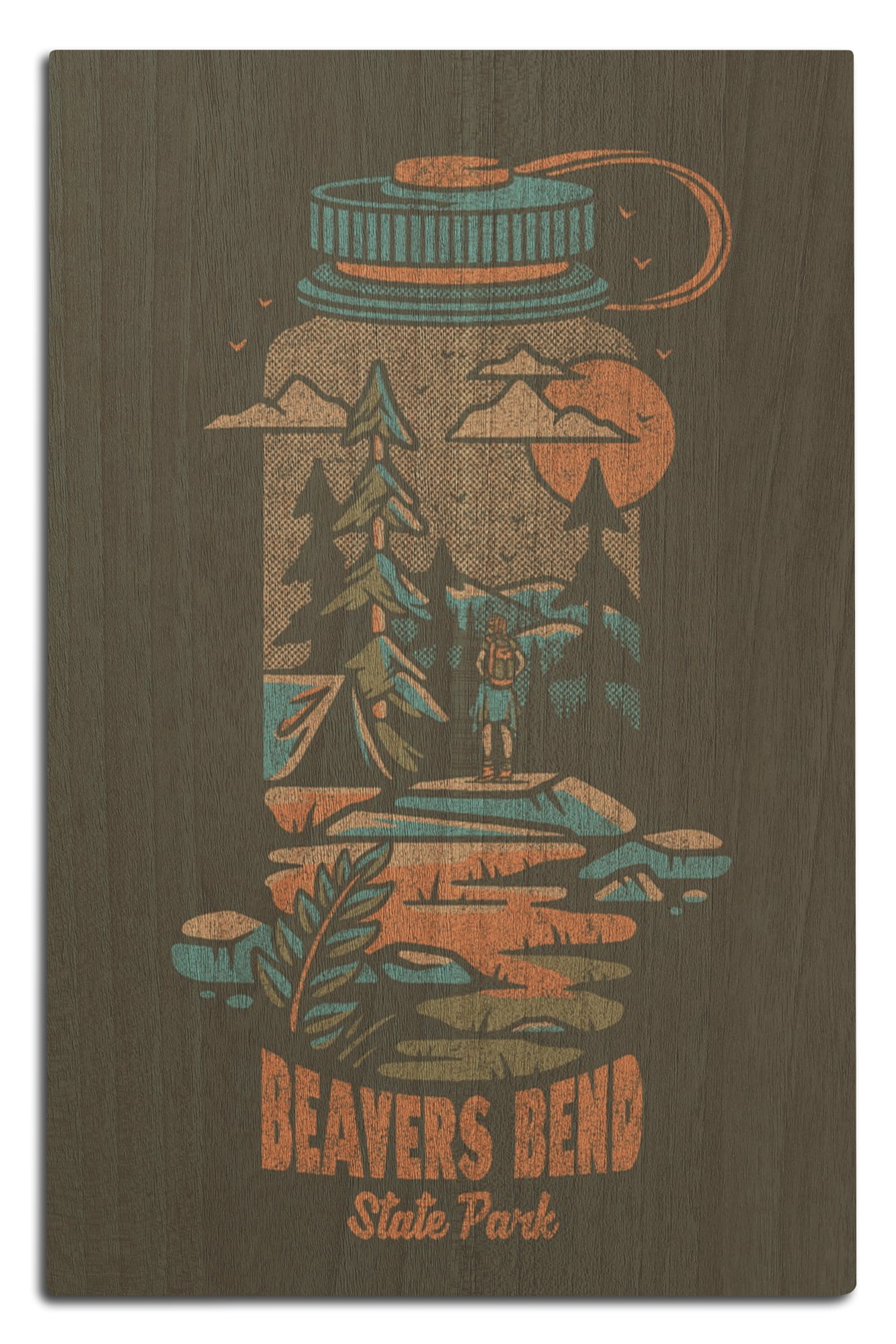 Beavers Bend State Park, Oklahoma, Water Bottle, Distressed Vector ...