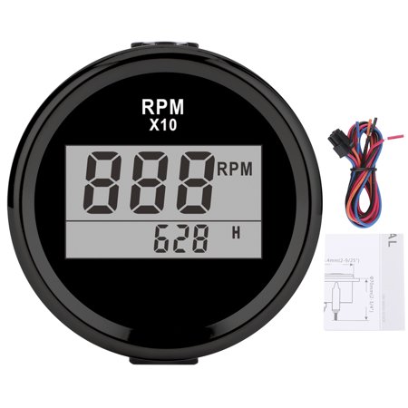 Tachometer,0‑9990RPM Tachometer Gauge IP67 Car Accessory Engine ...