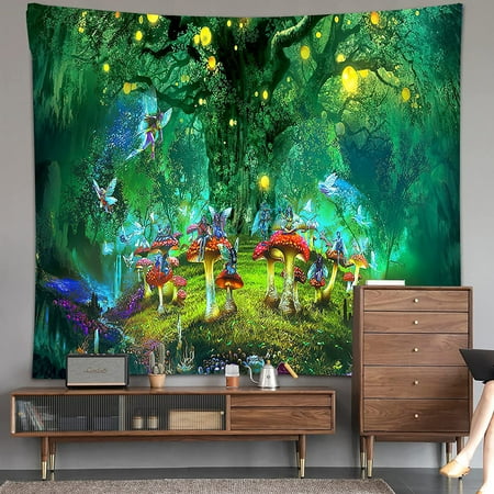 Sexy Dance Wall Hanging Trippy Mushroom Tapestry Psychedelic Blacklight ...