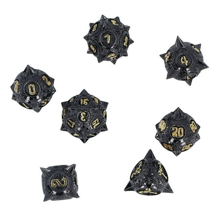 Metal Dice Set, Balanced Scrolling Clear Number 7 PCS Metal Board Game ...