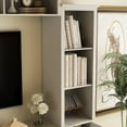 Timechee Large Modern Wood Entrainment Centers in White TV Stand Wall ...