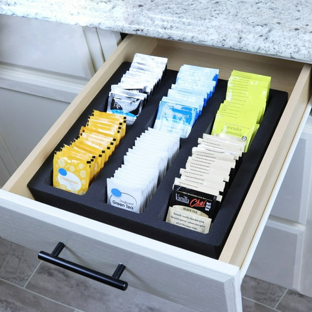 Polar Whale Tea Bag Storage Deluxe Organizer Tray Drawer Bin Insert for ...
