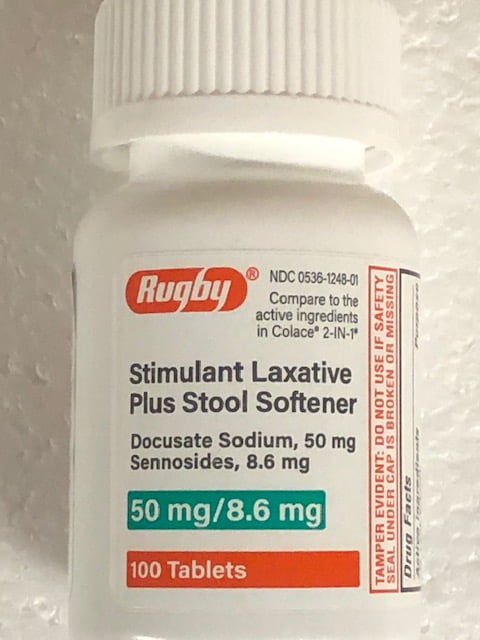 Senna Plus RUGBY® DOCUSATE SODIUM 50MG & SENNA 8.6MG 100CT *COMPARE TO ...