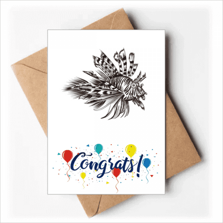 Marine Life Black Fish Illustration Wedding Cards Congratulations ...