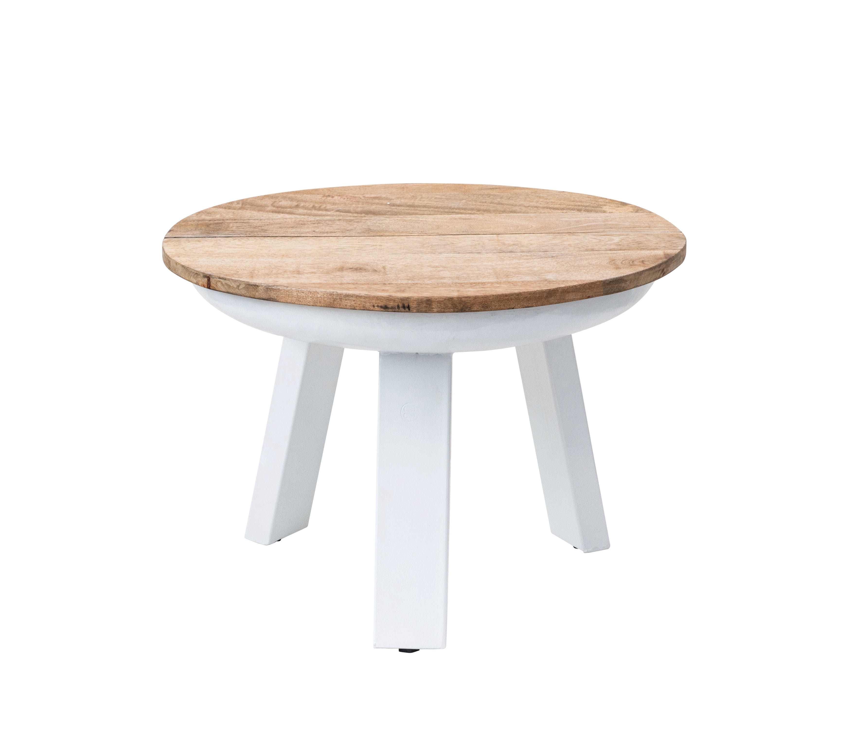 Bloomingville Round Metal and Mango Wood End Table with Storage and ...