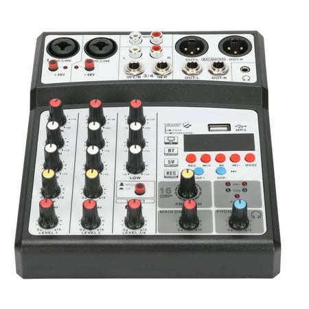 100-240V, 4 Channel Mixer LED Level Indicator 4 Channel Mixing Console ...