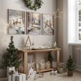 Set of 3 Vintage Winter Deer, Cottage, Bird Christmas Snowscape Oil ...