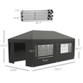 10' x 19.5' Pop Up Canopy Tent with Sidewalls, Height Adjustable Large ...