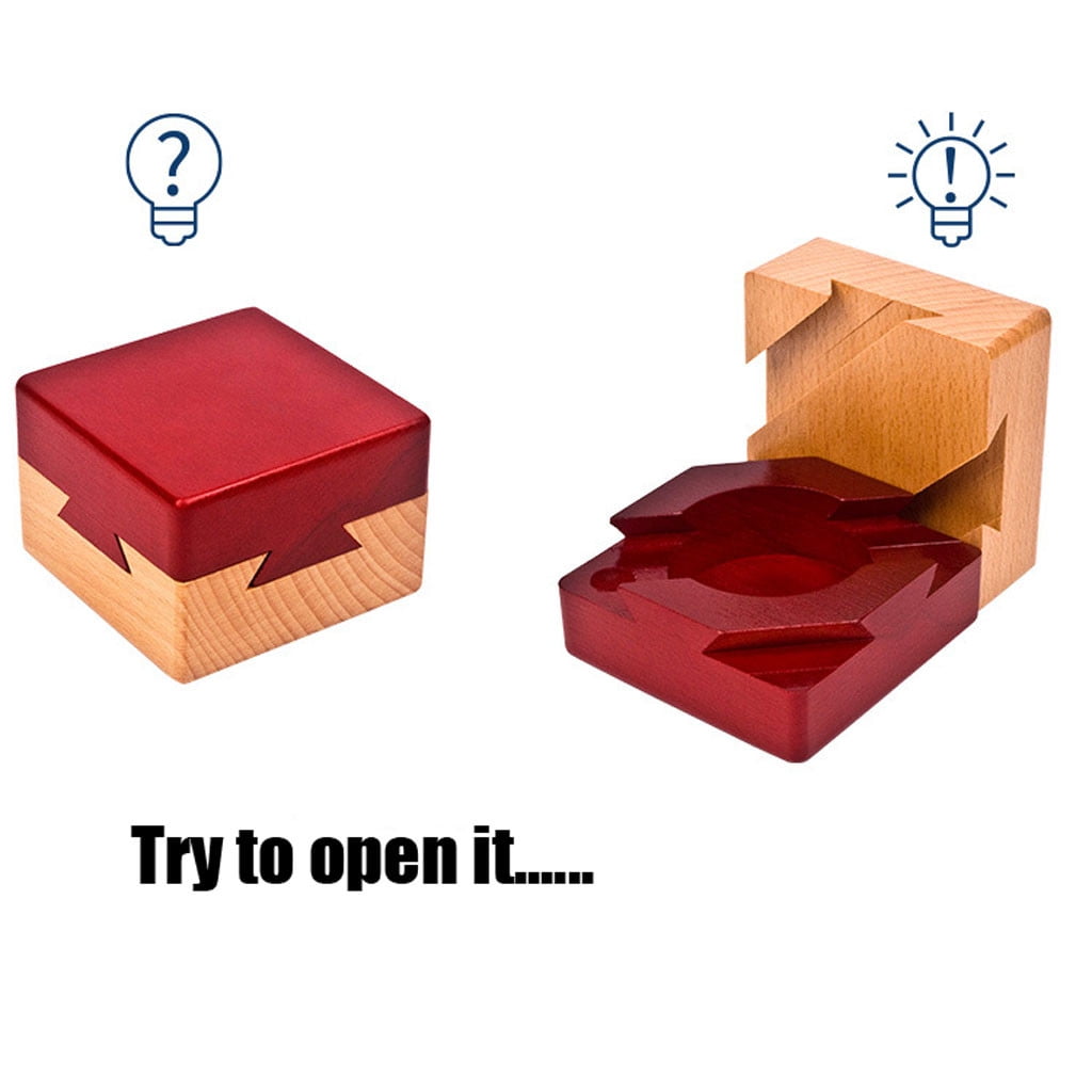 DPTALR Puzzle Wooden Secret Box Compartment Hidden Diamond Gift ...