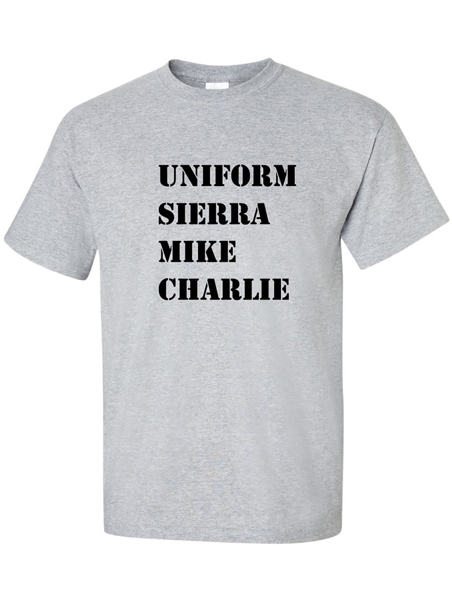 USMC Uniform Sierra Mike Charlie Adult Military Short Sleeve T-Shirt ...