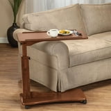 Side Accent Table, Adjustable C Shaped Design with Raised Rim, Small ...