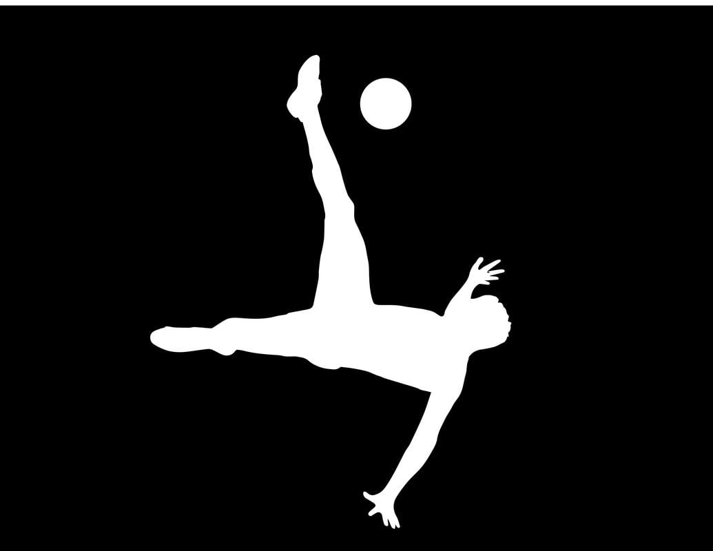 ND124W Soccer Player Doing Bicycle Kick Decal Sticker | 5.5-Inches By 4 ...