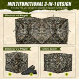 TIDEWE Hunting Blind, Double Ground Blinds 270° See Through for 3-in-1 ...