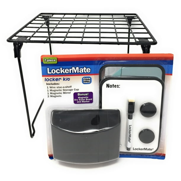 LockerMate 7 Piece Locker Kit Including Wire Stac-A-Shelf Locker Shelf ...