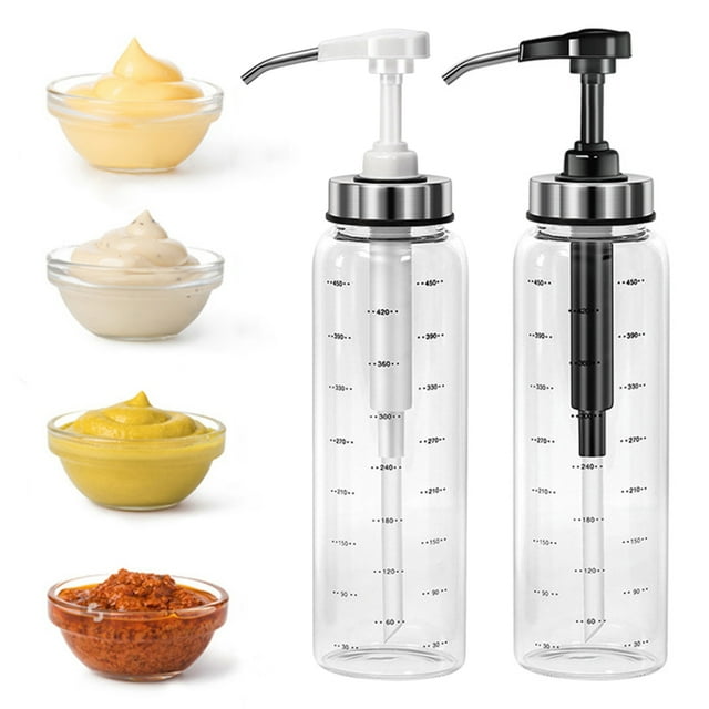 Push-Pump Head Sauce Bottle Sturdy and Leak-proof Squeeze Bottles for ...