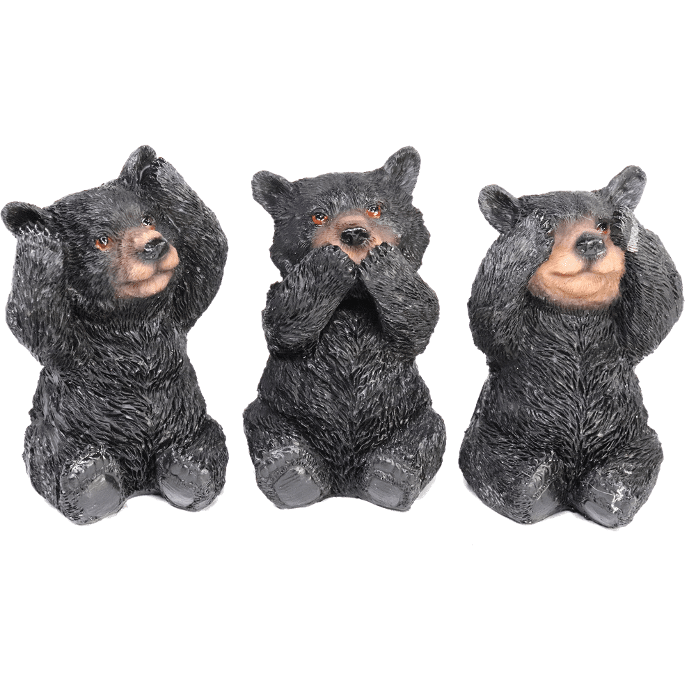 Bears Figurines - Adorable - See, Hear, Speak No Evil Hand Painted ...