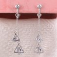 Bridal AAA CZ Triangle Star Ball Water Drop Shape Clip on Earrigs and ...
