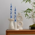 XINAOBAOLUO 9.8" blue and white porcelain Tapered Candles,Spiral Candle ...