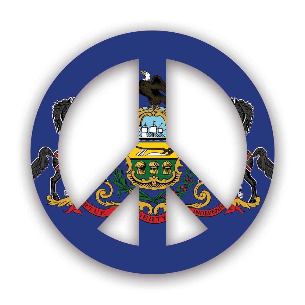 Pennsylvania Flag Peace Symbol Sticker Decal - Self Adhesive Vinyl ...