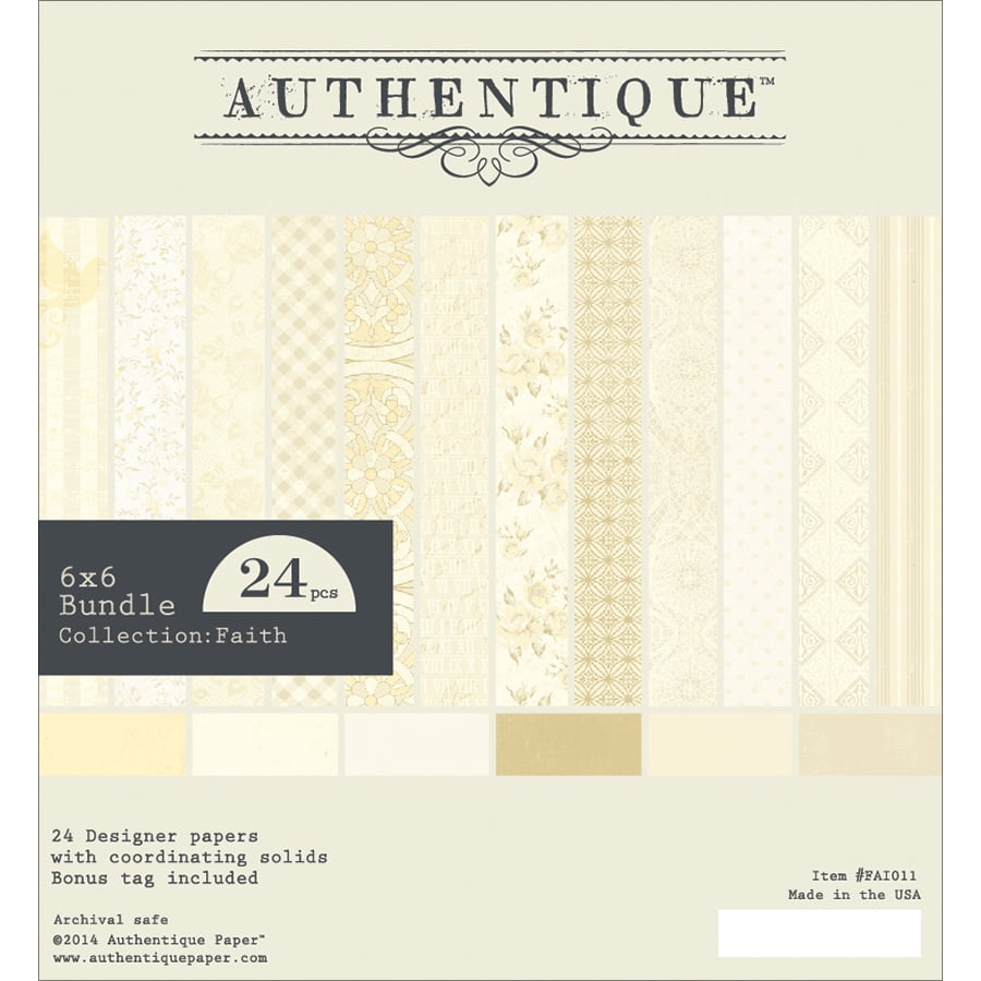 Authentique Double-Sided Cardstock Pad 6"X6" 24/Pkg-Faith, 12 Designs/2 ...