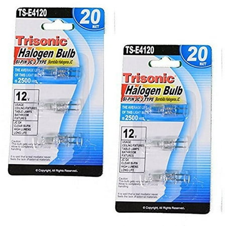 Halogen JC Type Light Bulb G4 Base 12 Volt 20 Watt - JC G4 12V 20W Pack ...