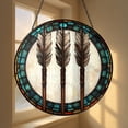 Boho Arrow Scene Glass Suncatcher Round Window Ornament, Minimal ...