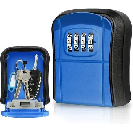 Key Box Wall Mounted Mini Key Safe Outdoor Key Box with Resettable 4 ...