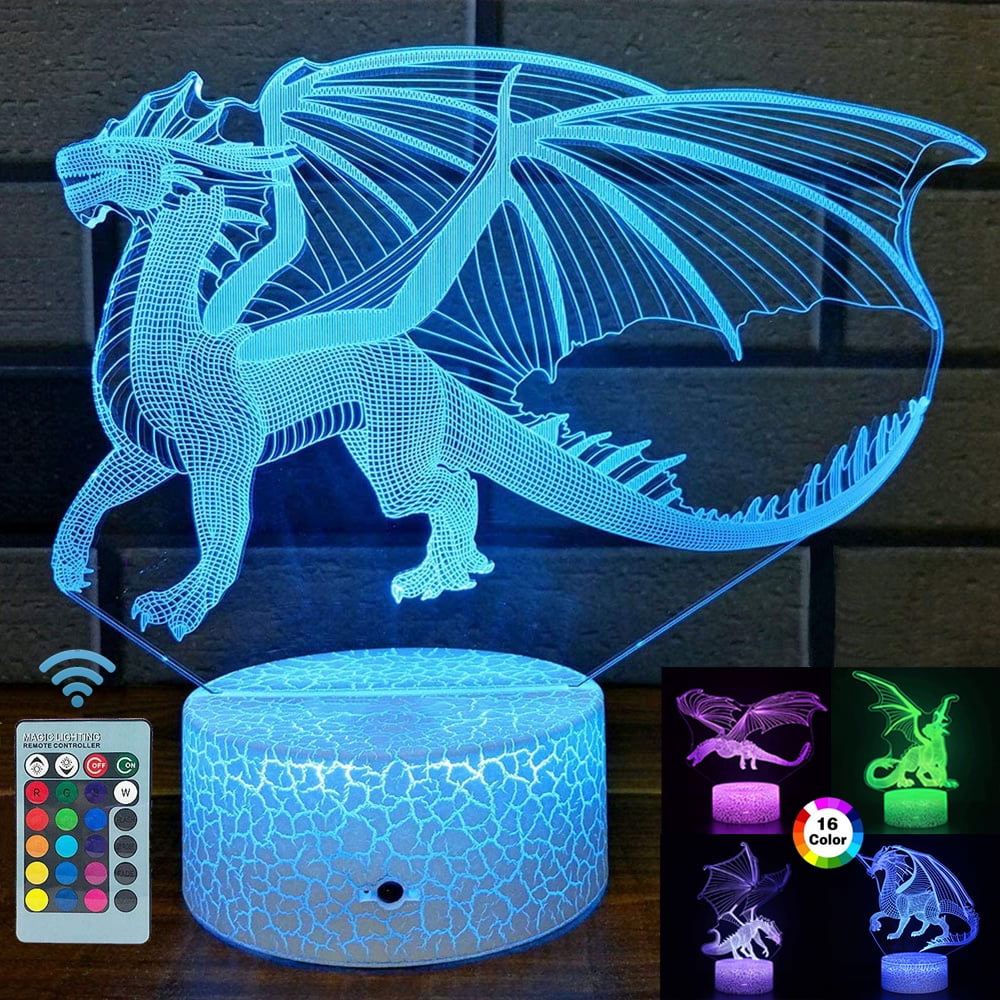 Hododo Remote and Touch Control Dragon LED Table Desk Lamp 16 Color ...