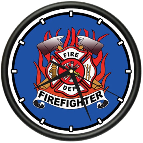 FIREFIGHTER Wall Clock fire house fireman rescue gift - Walmart.com