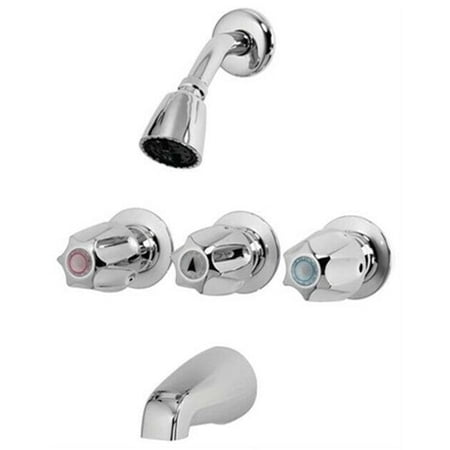 B&K 221001 Tub & Shower Faucet 3-Metal Handle, Chrome - Walmart.ca
