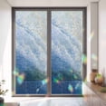 Blue Beach Coastal Window Privacy Film, Summer Nautical Ocean Wave ...