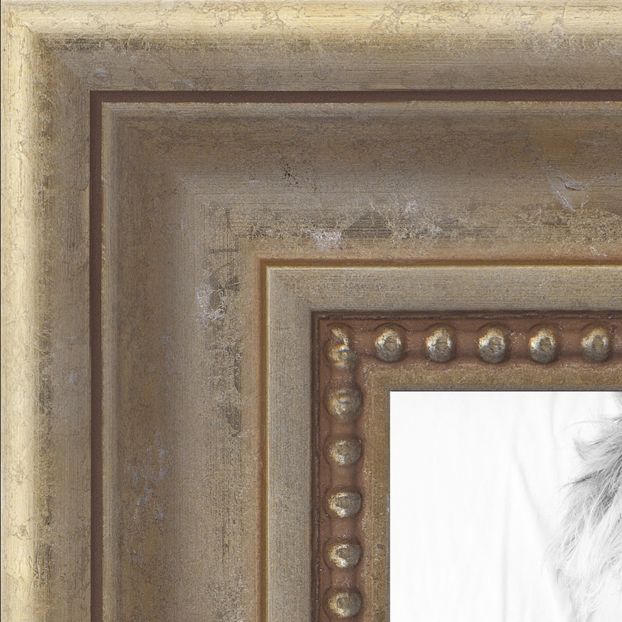 ArtToFrames 12x24 Inch Aged White Gold Picture Frame This Silver Wood ArtToFrames 12x24 Inch Aged White Gold Picture Frame This Silver Wood