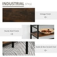 3-Tier Console Table Industrial Style Storage Metal Wooden Shelf with a ...