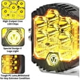 7 Inch 90W Amber Yellow LED Offroad Light with DRL, 8000LM Waterproof ...