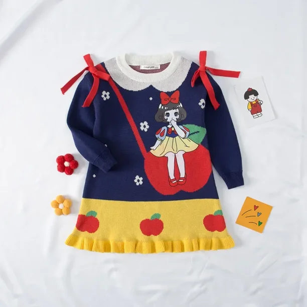 Vestido de invierno para niñas, suéter de princesa Elsa de Frozen ...