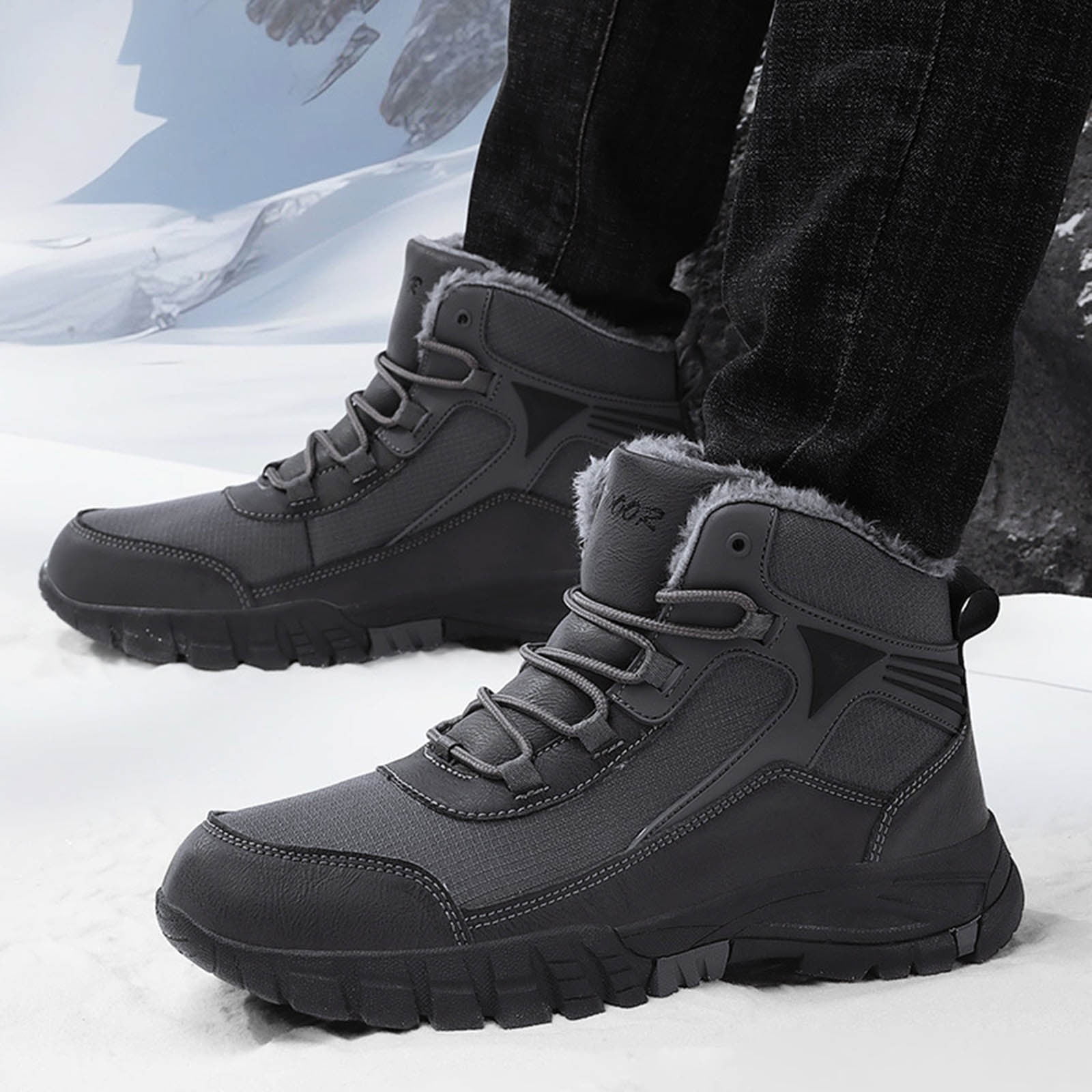 Click here for Egnmcr Snow Boots Men Shoes Solid Color Winter Kee... prices