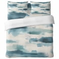 4 Pieces Duvet Cover California King Bedding Sets Watercolor Teal Color ...