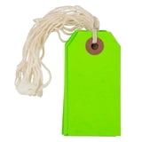 JAM Paper Small Neon Green Paper Gift Tags, with String 3.25" x 1.62" x ...