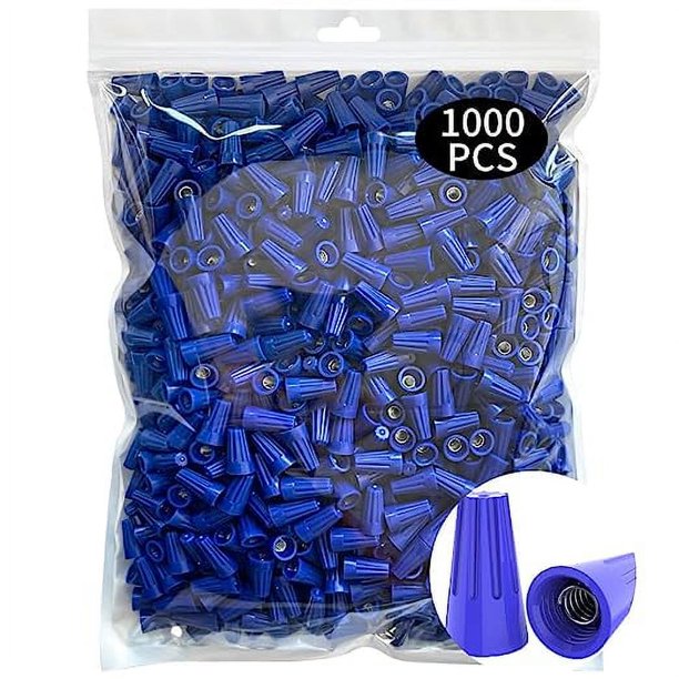 1000 Pcs Electrical Wire Connectors Nuts, Blue Screw Springs Caps Wire ...