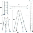 BaytoCare Extension Ladder with Wheels, 19ft Reach Height A Frame 5 ...
