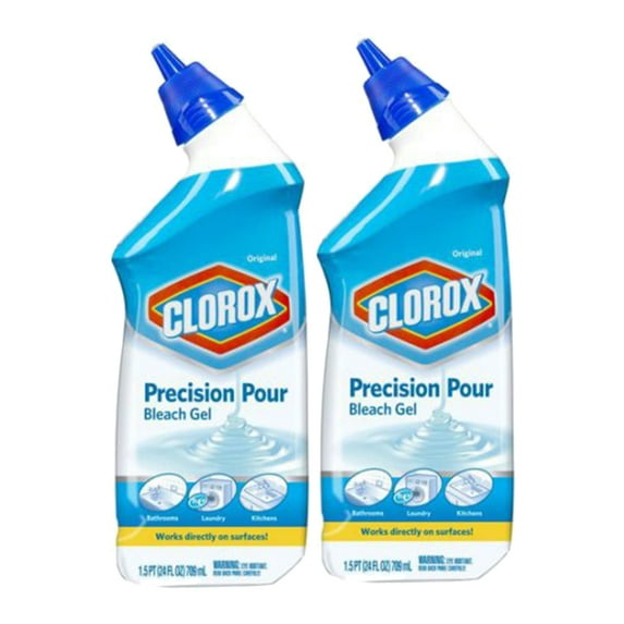 Clorox Precision Pour Bleach Gel, Original Scent, 24 oz, 2 Pack ...