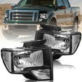 Fit 2009-2014 Ford F-150 F150 Black Housing Pickup Headlight Headlamp ...