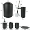 Cerbior 6 Piece Plastic Bathroom Accessories Set Soap Dispenser