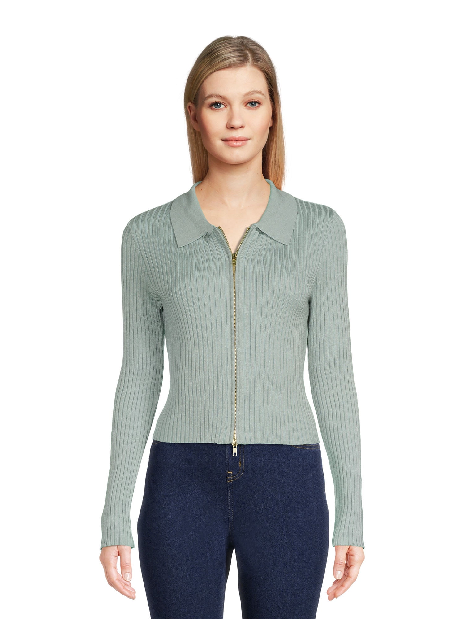 No Boundaries Juniors Double Zip Sweater, Midweight - Walmart.com